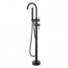 Single Lever Bath Shower mixer floor mounted Round MATT BLACK ...