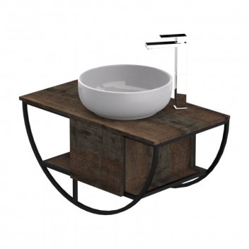 FERRO 850 HALF ROUND W/HUNG UNIT - MATT BLACK STEEL & NAPOCA (Excluding ...